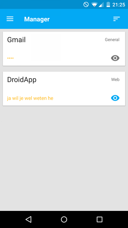 Password Creator: Wachtwoorden maken en beheren in Material Design Password Creator: Wachtwoorden maken en beheren in Material Design