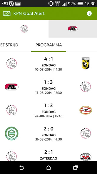 9 beste voetbal-apps voor de Eredivisie