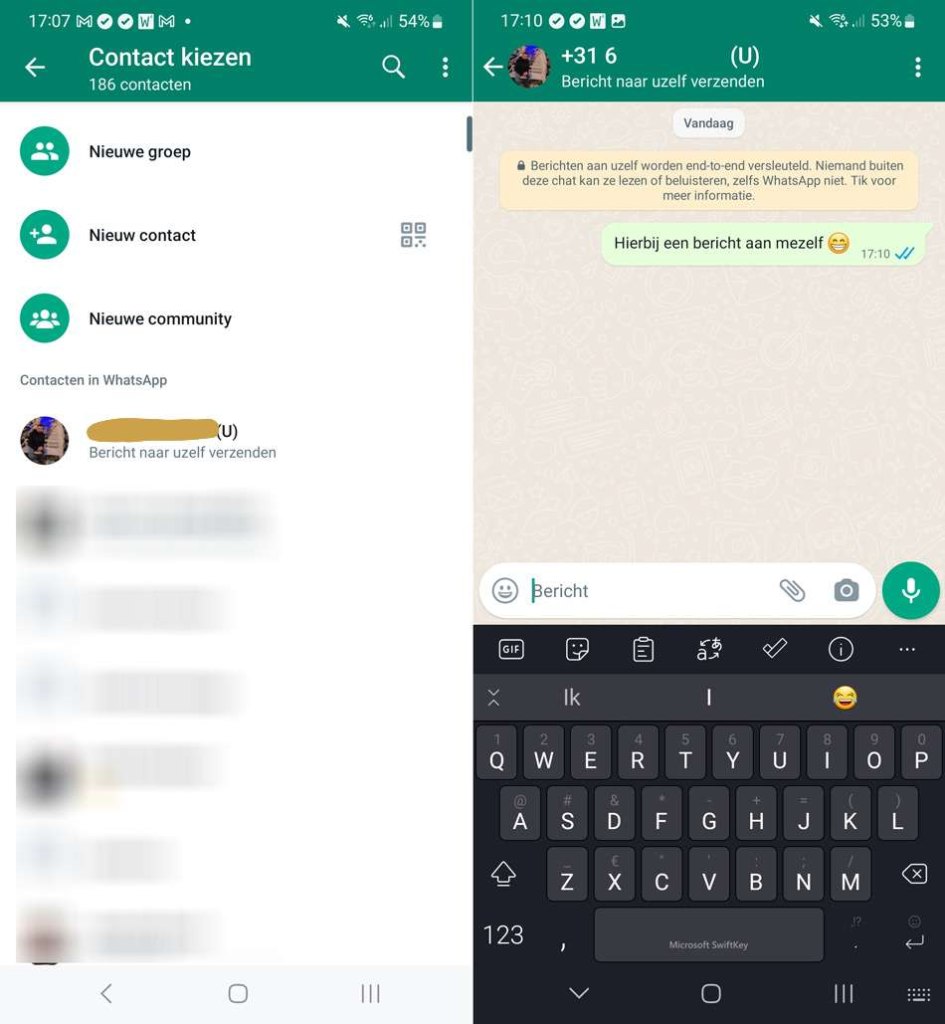 WhatsApp laat je vanaf nu berichten naar jezelf sturen: zo werkt het