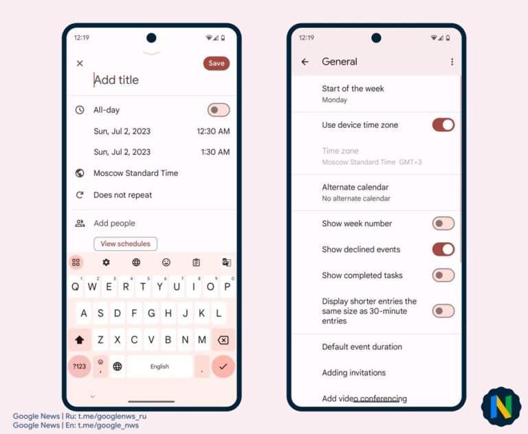 Google Agenda app krijgt Material You 3-switches