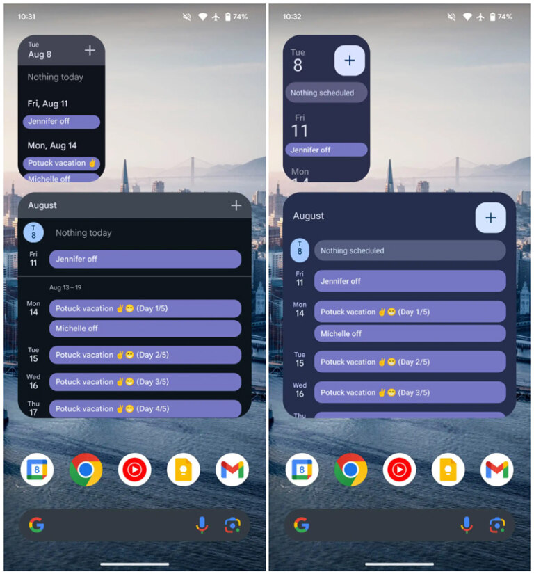 Google Agenda begint met uitrol van nieuwe Material You-widgets