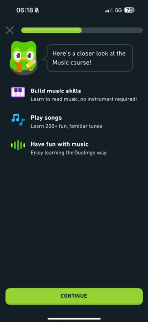 Duolingo Music beschikbaar: laat je vanaf nu muzieklessen volgen