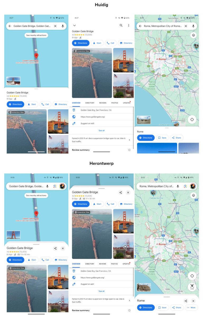 Google Maps werkt aan flink redesign voor app (screenshots)