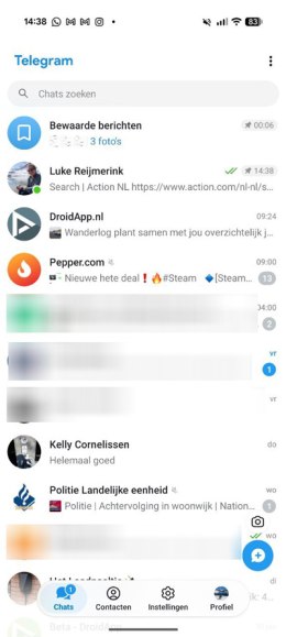 Telegram krijgt nieuwe interface met Liquid Glass op Android
