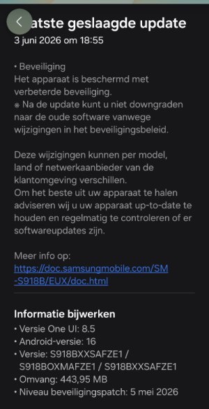 Samsung verspreidt mei-update voor Galaxy S23-serie